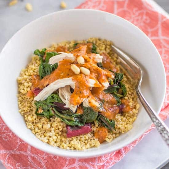 Roasted Red Pepper Millet Bowl | Healthy Nibbles by Lisa Lin