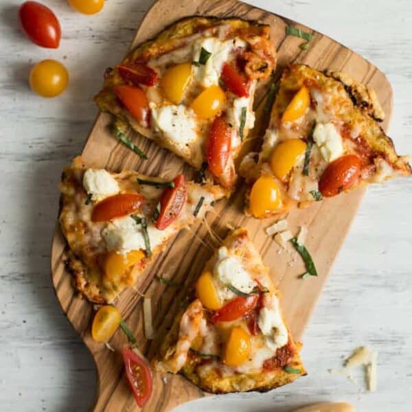 Three Cheese Plantain Crust Pizza | Healthy Nibbles by Lisa Lin