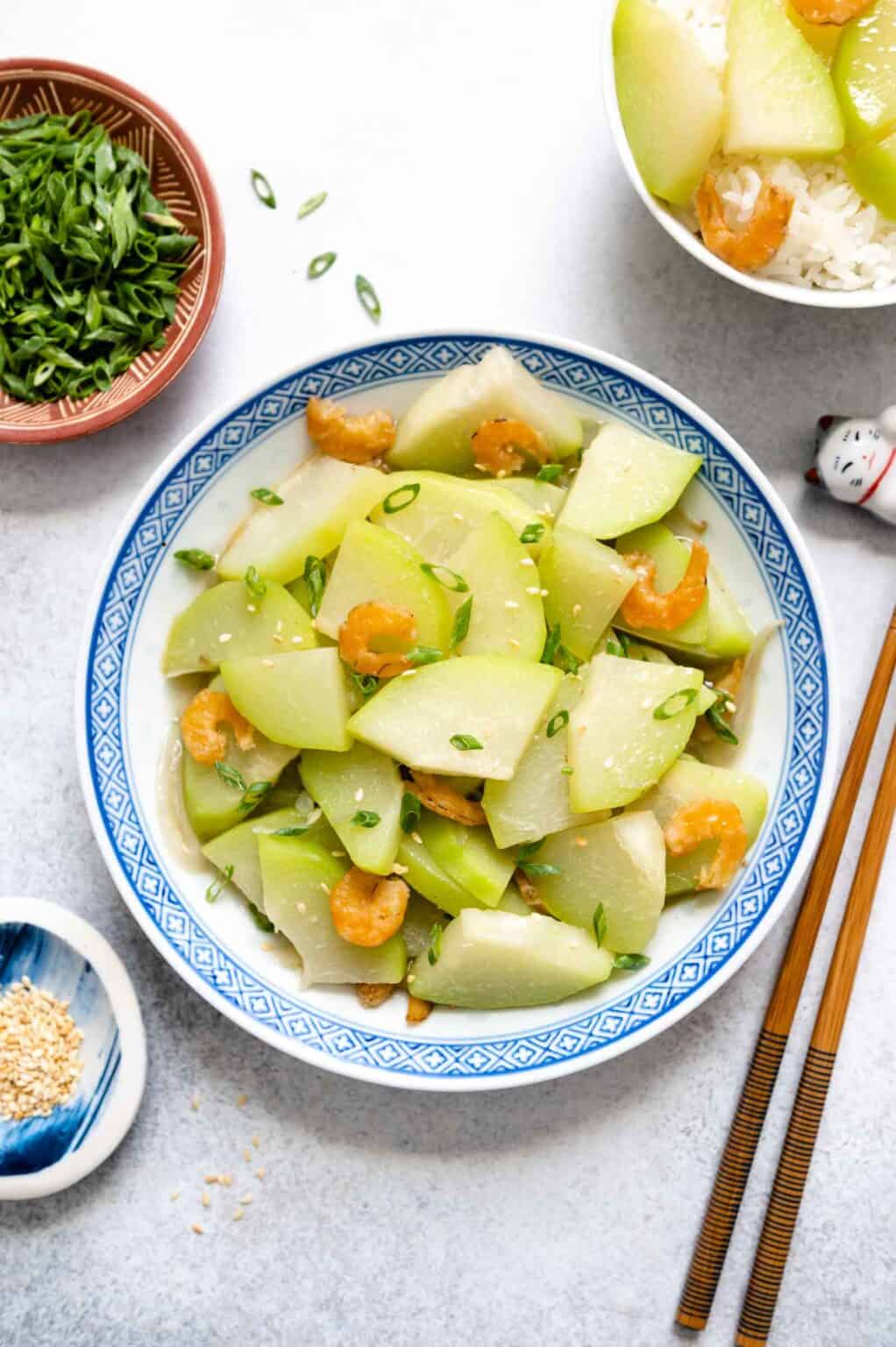 Chinese Stir-Fried Chayote Recipe | Healthy Nibbles by Lisa Lin by Lisa Lin