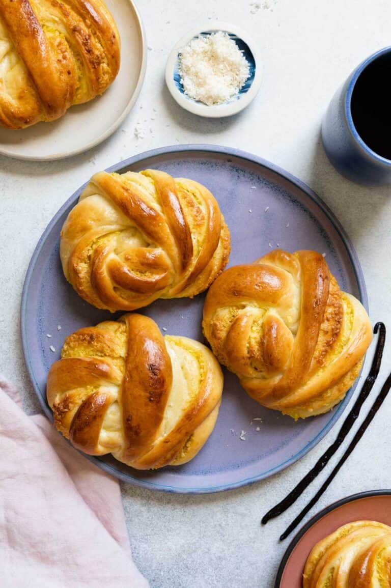 Chinese Bakery Coconut Buns (椰絲包) | Healthy Nibbles by Lisa Lin by Lisa Lin