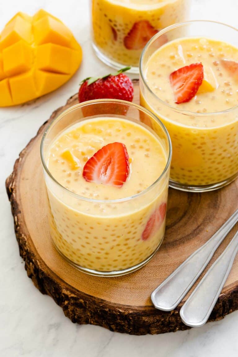 Mango Tapioca Pudding (Mango Sago) | Healthy Nibbles by Lisa Lin