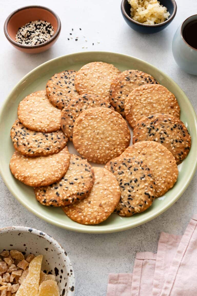 Thin Ginger & Sesame Cookies | Healthy Nibbles by Lisa Lin
