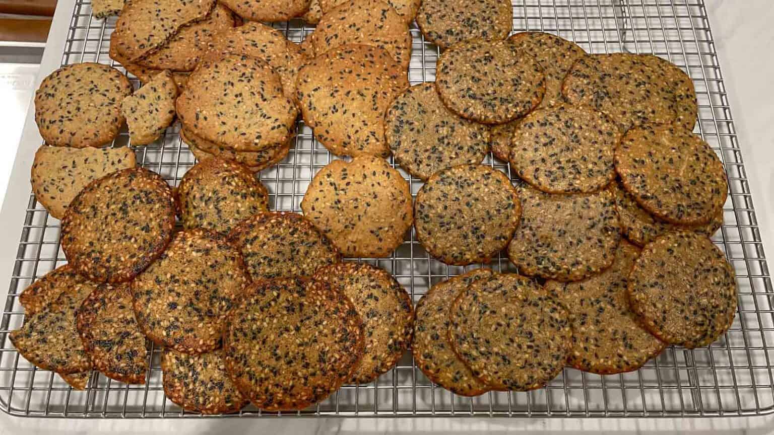 Thin Ginger & Sesame Cookies | Healthy Nibbles by Lisa Lin
